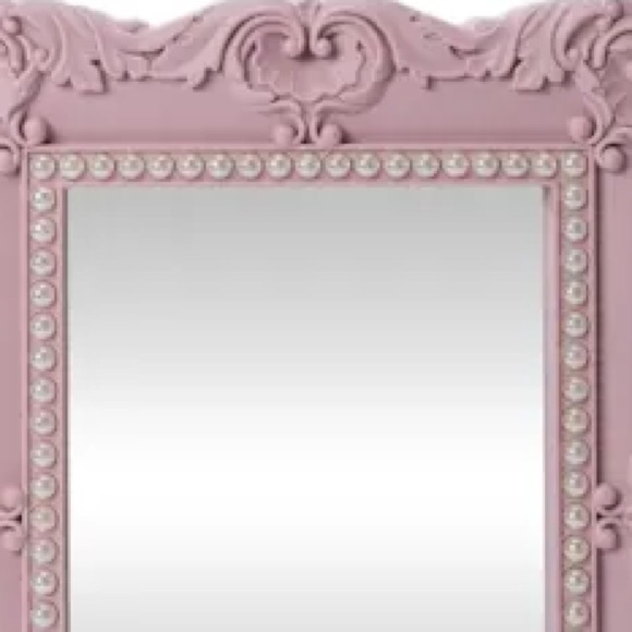 Wall Decor | Pearl Trimmed Chic Pink Design Frame Mirror | Poshmark